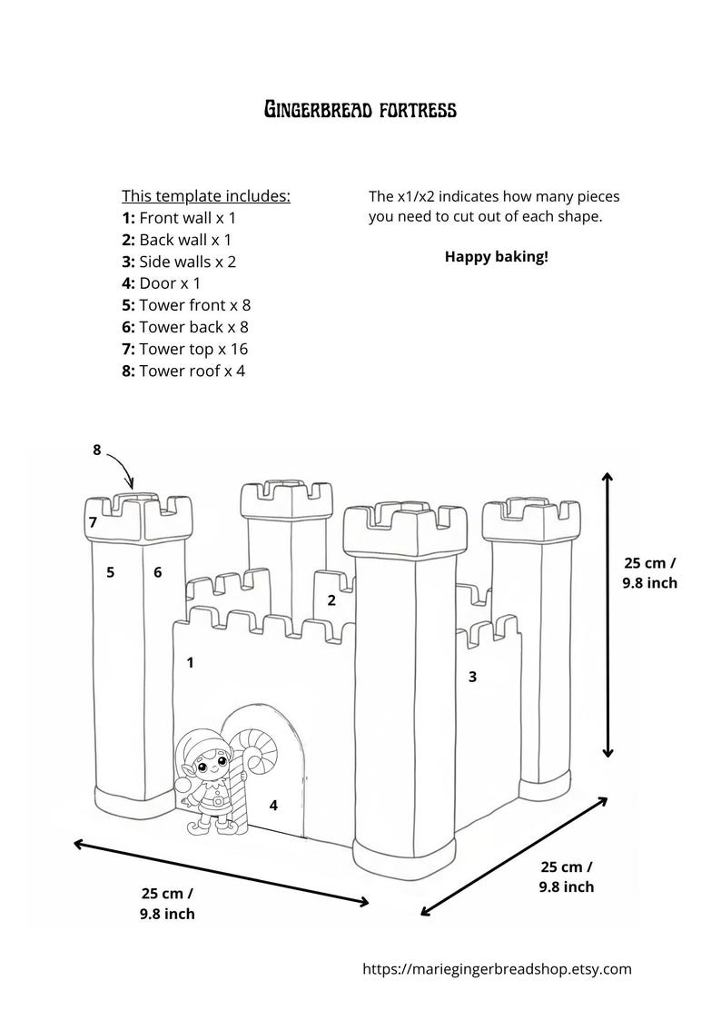 Gingerbread House Fortress Template - Etsy