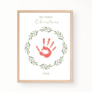 Baby’s First Christmas Printable | DIY Handprint or Footprint Art ...