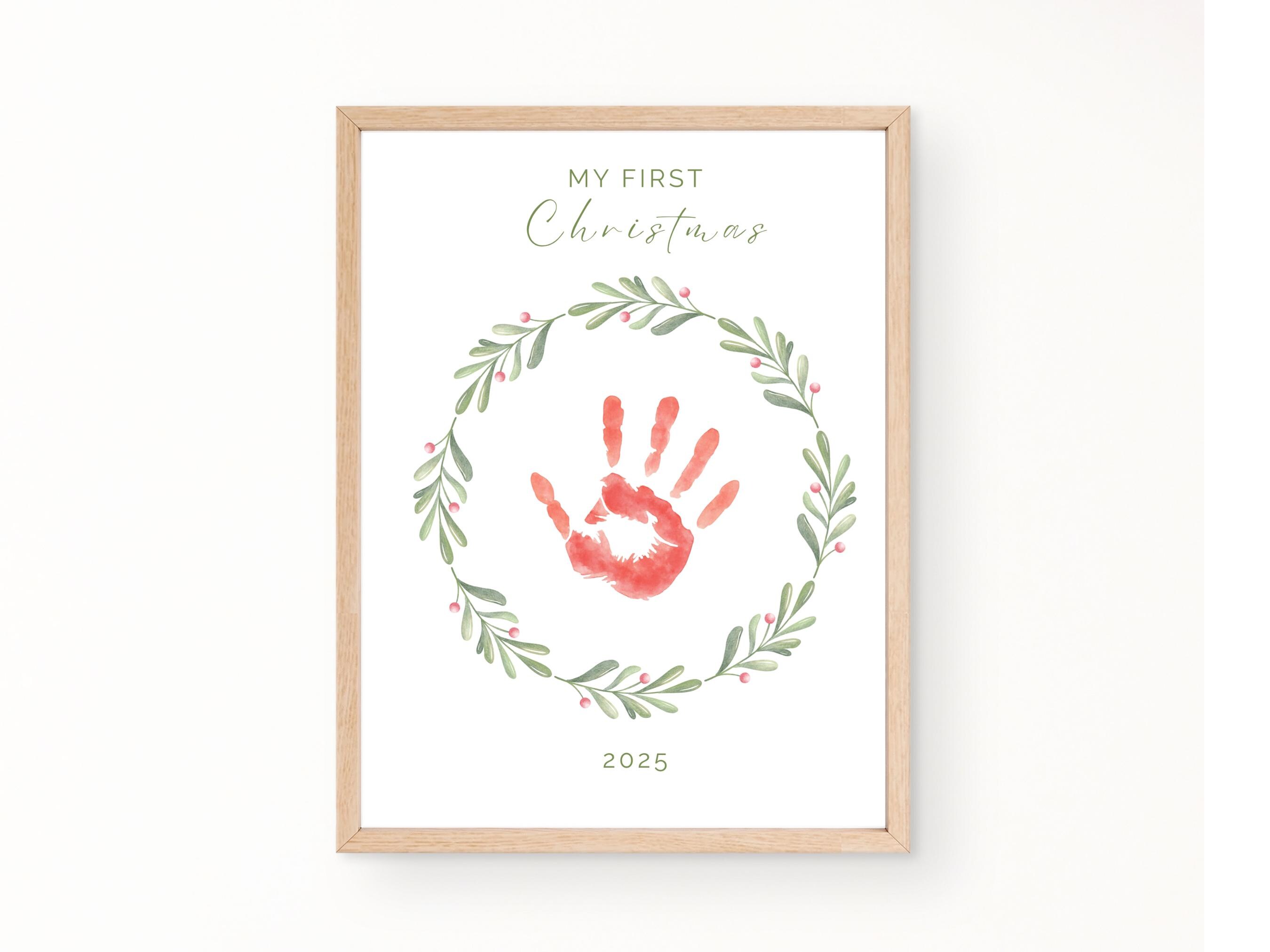 Baby’s First Christmas Printable | DIY Handprint or Footprint Art ...