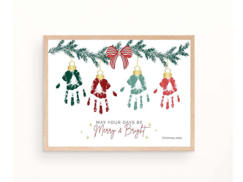 Christmas Handprint Garland Craft | Holiday Keepsake Art (PDF) - Etsy