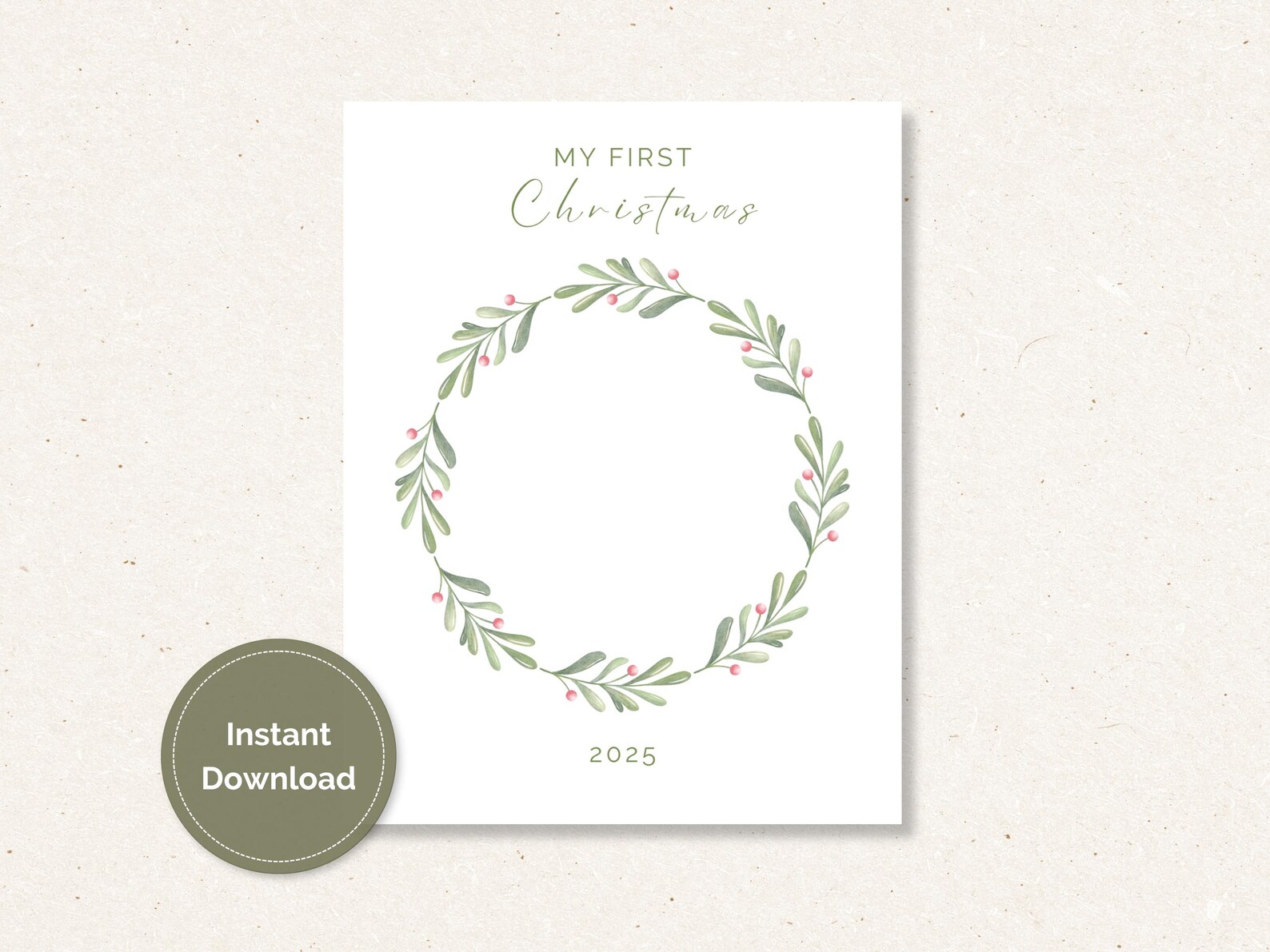 Baby’s First Christmas Printable | DIY Handprint or Footprint Art ...