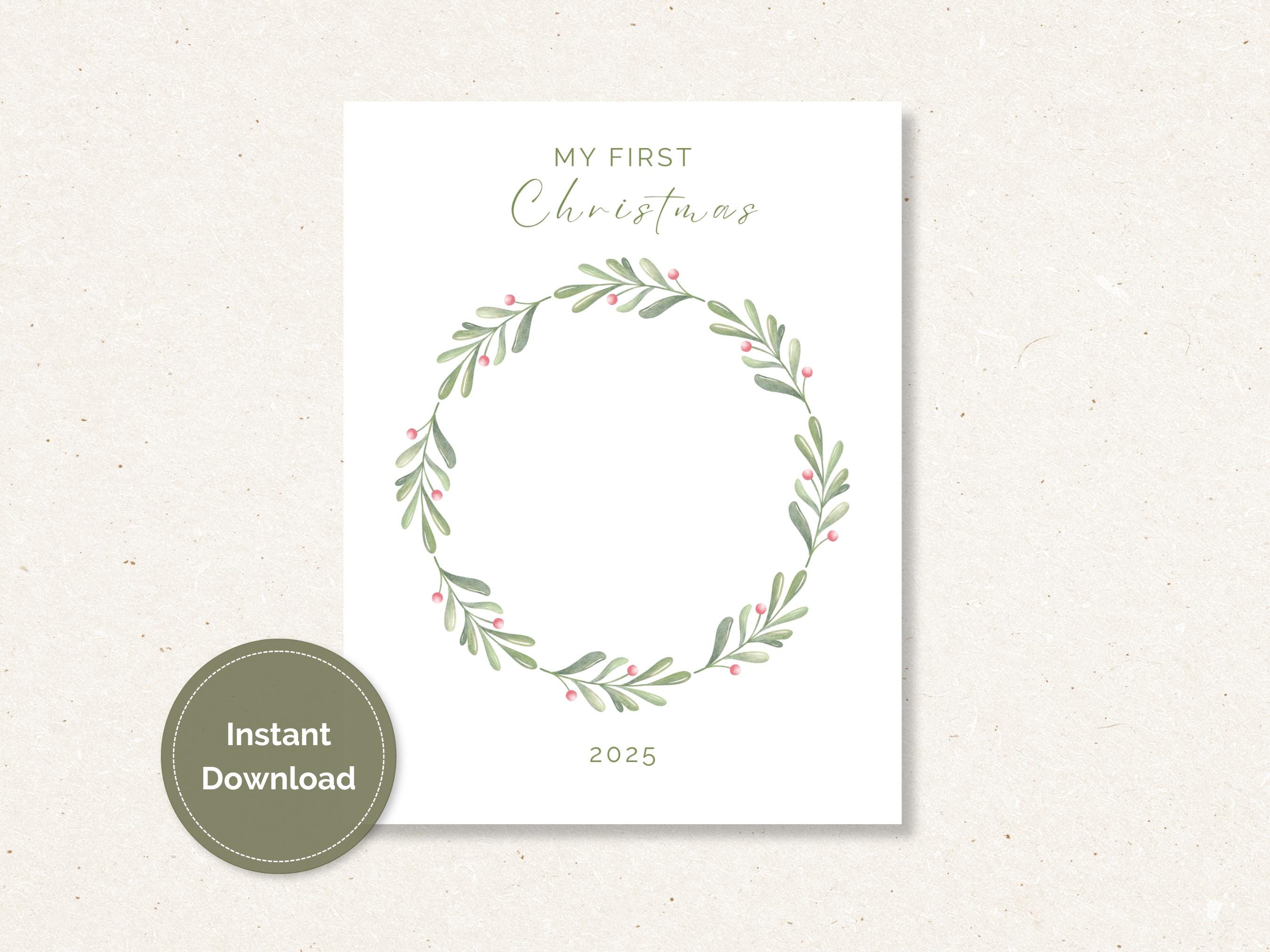 Baby’s First Christmas Printable | DIY Handprint or Footprint Art ...