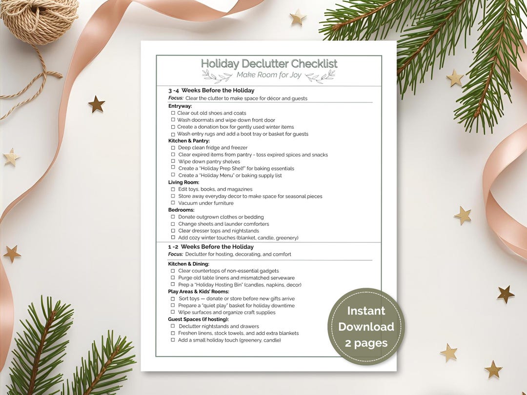 Holiday Declutter Checklist | Home Organization, Cleaning Schedule ...