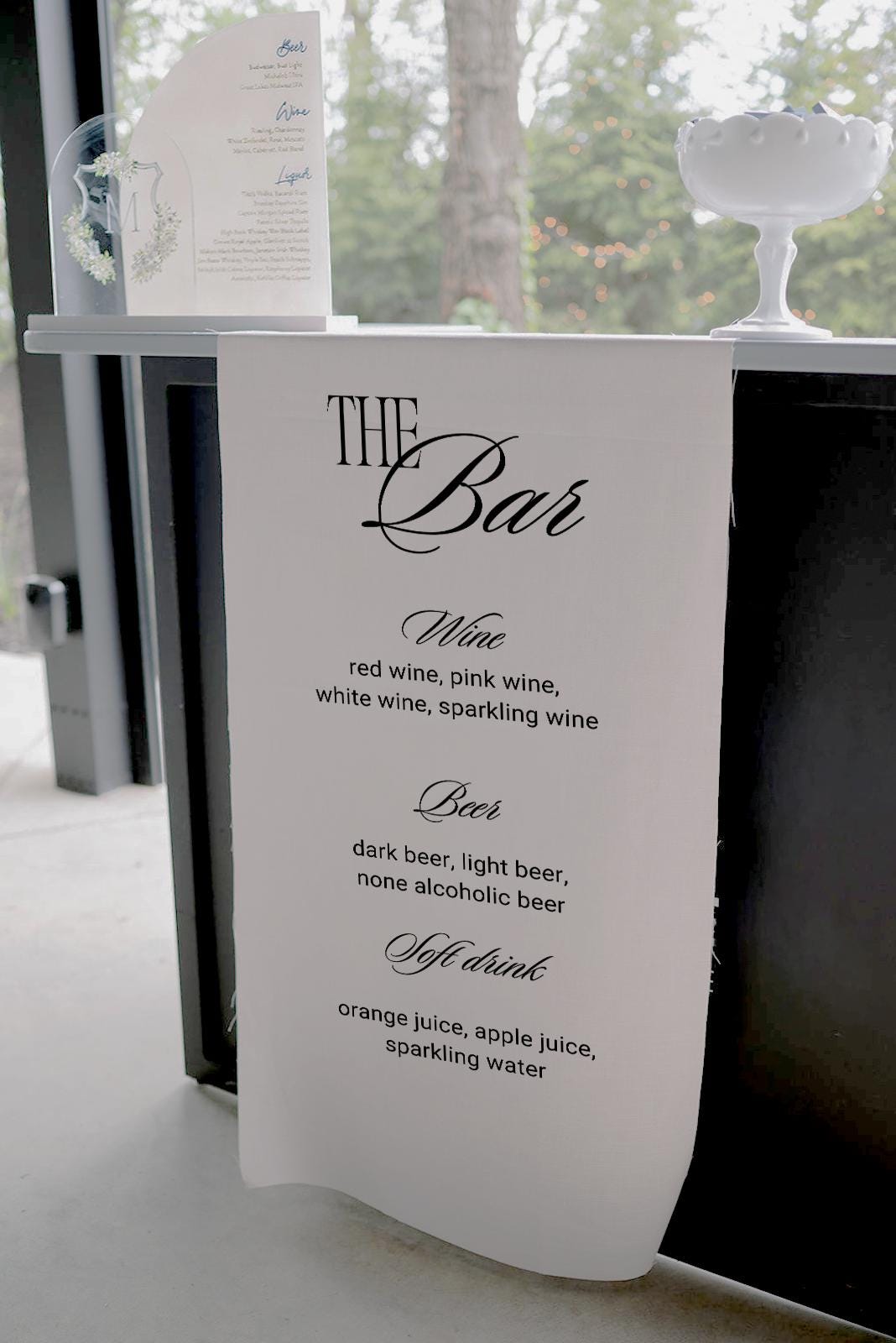 Custom Linen Wedding Bar Menu Sign: Signature Cocktails - Etsy