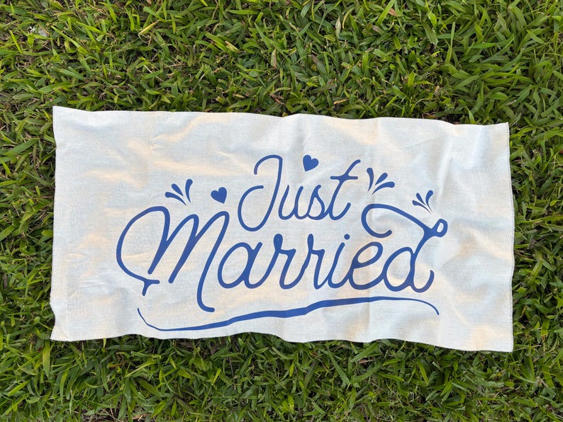 Personalized Just Married Car Sign, Rustic Wedding Fabric Banner - Etsy