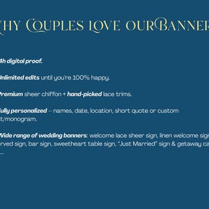 Personalized Sheer Wedding Welcome Sign: Lace Trim Banner - Etsy