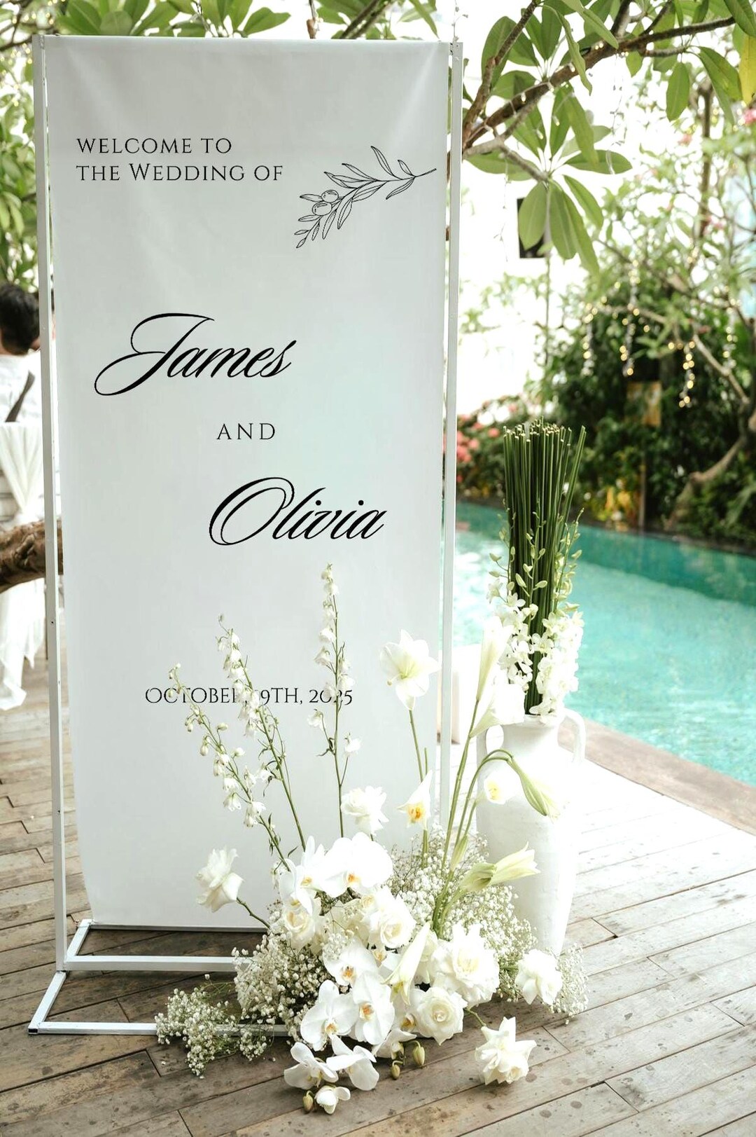 Custom Linen Wedding Welcome Sign, Personalized Ceremony Banner - Etsy