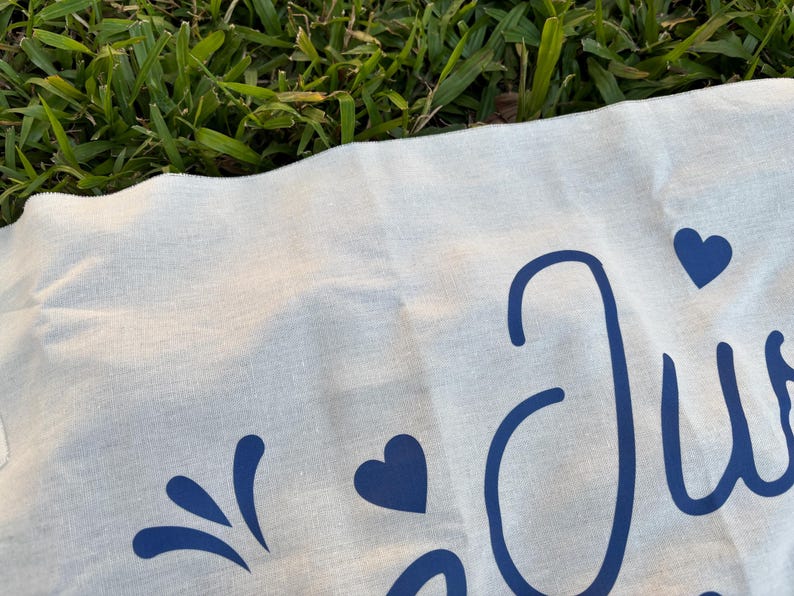 Personalized Just Married Car Sign, Rustic Wedding Fabric Banner - Etsy