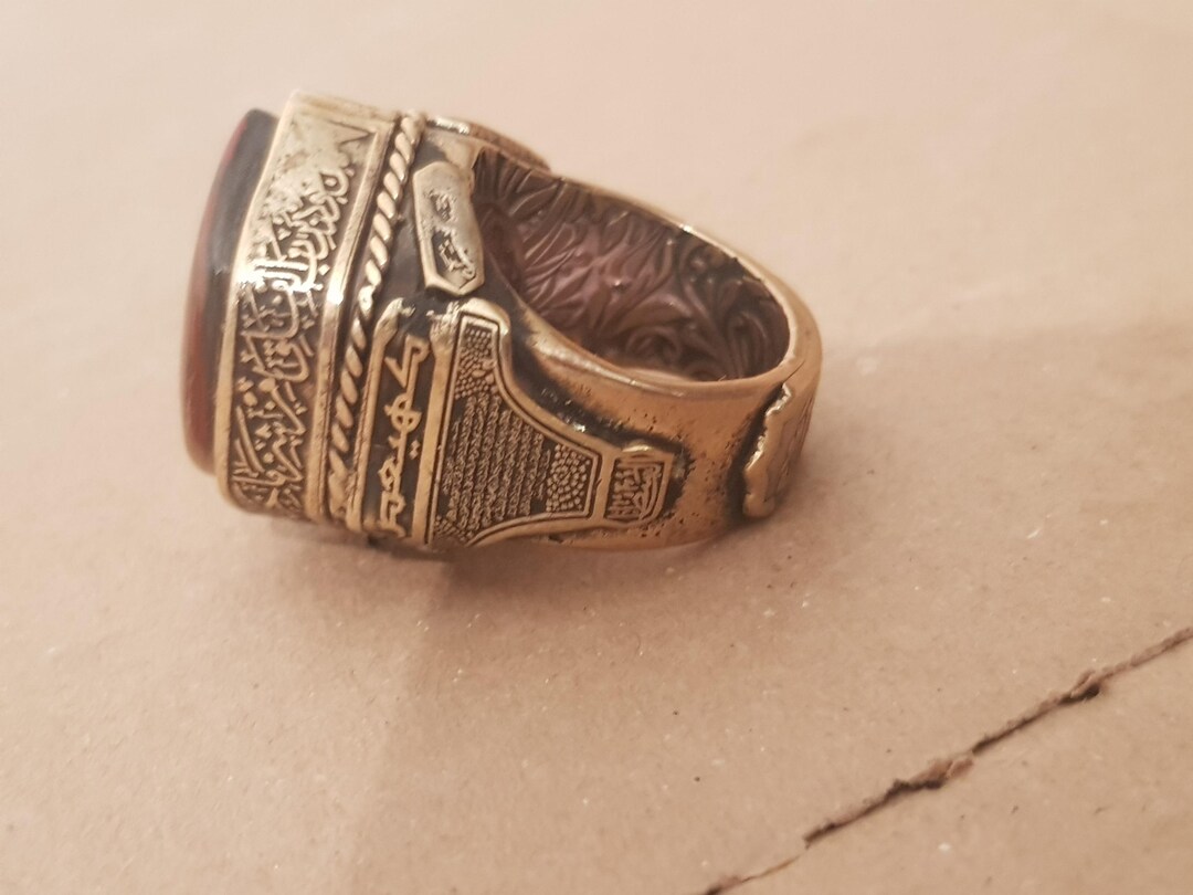 Ancient Islamic Copper Bloodstone Talismanic Ring - 1200 Year Old ...