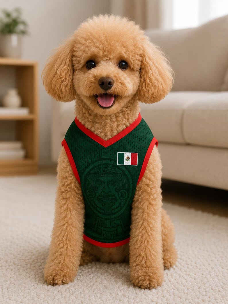 Personalized Mexico Pet Soccer Jersey, Custom Dog Cat Football Shirt ...