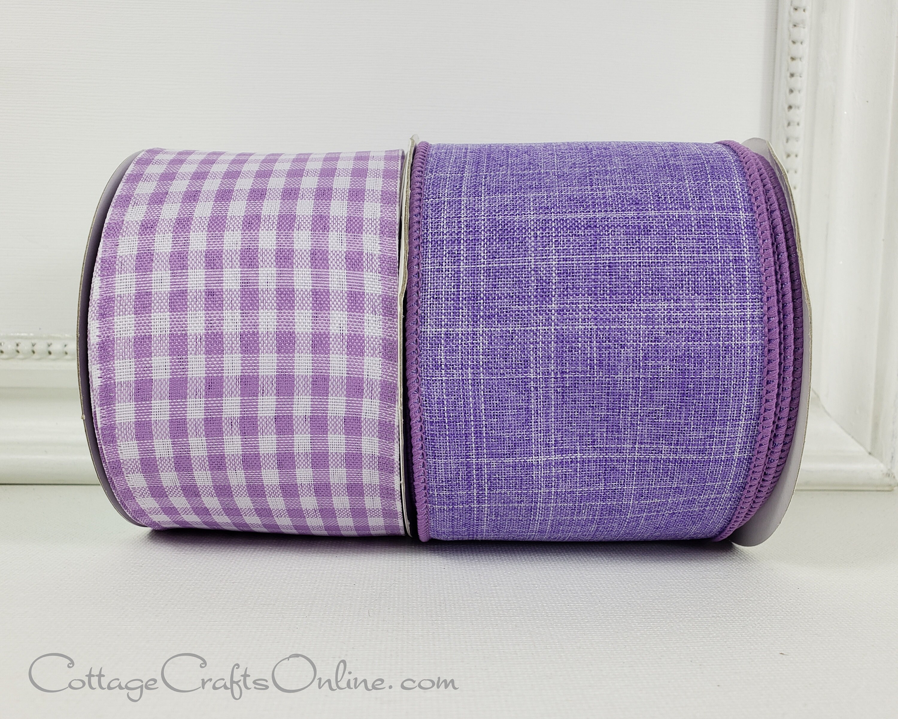 Wired Ribbon 3 wide Purple Grape Linen Look TEN YARD | Etsy