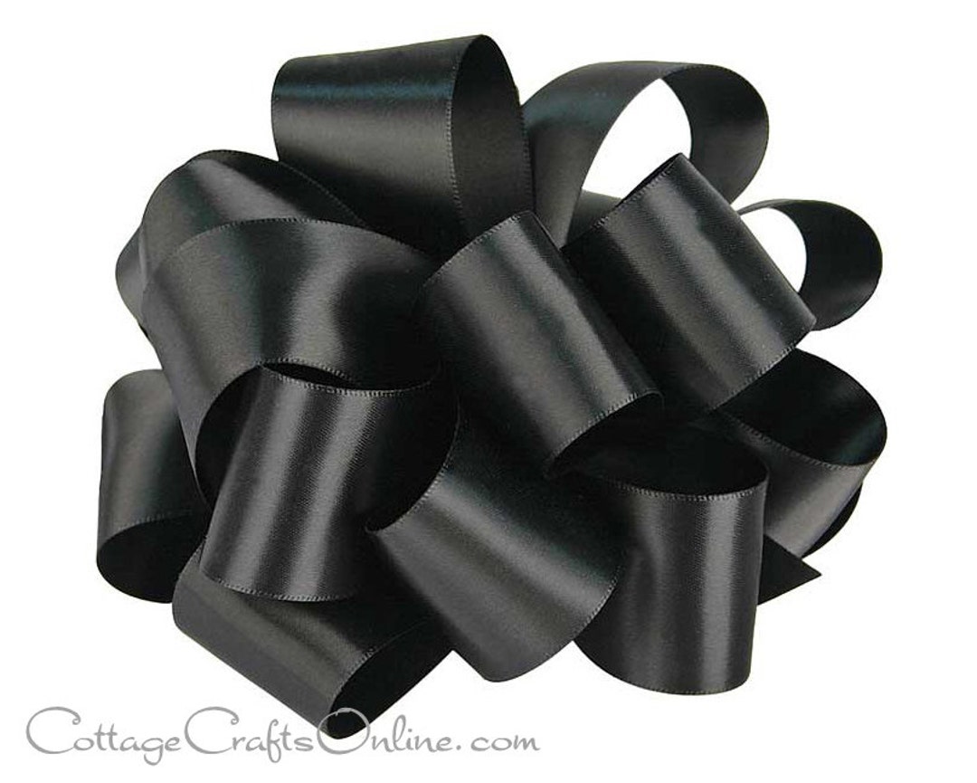 Satin Ribbon, 1 1/2" X Ten Yard Roll, Black Double Faced - Offray ...