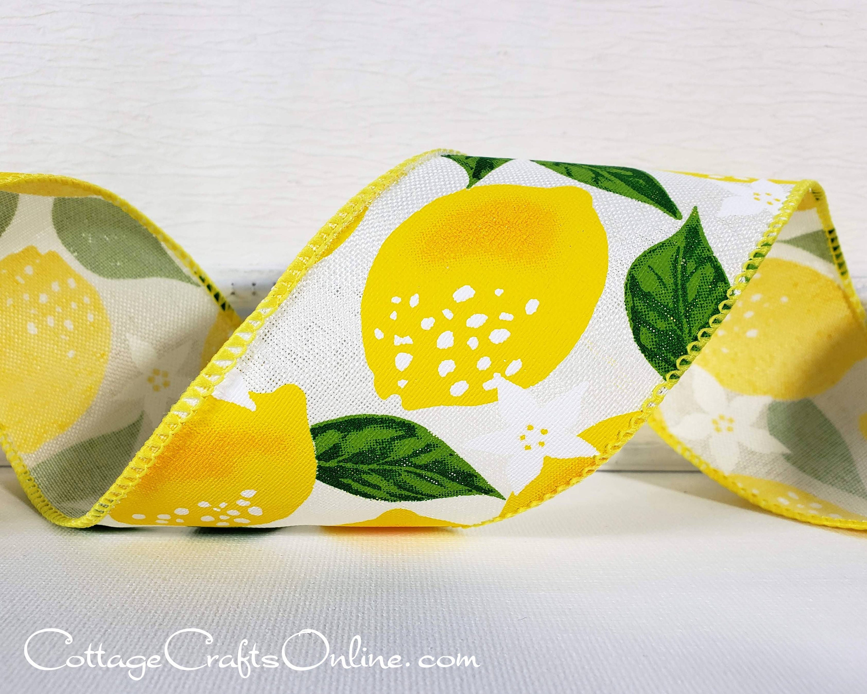 Wired Ribbon TEN YARD ROLL 2 1/2 Wide Yellow Lemon | Etsy