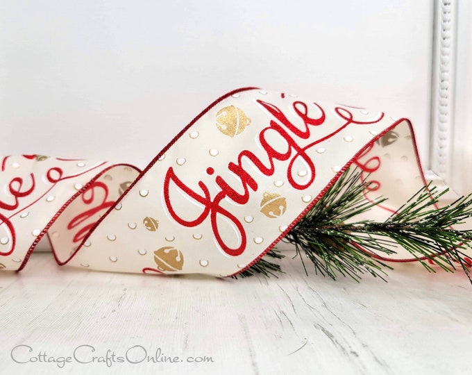 Christmas Wired Ribbon, 2 1/2 Christmas Dogs and Puppies TEN YARD ROLL ...