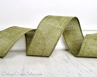 D. Stevens Christmas Wired Ribbon, 4, Olive Green, Red Faux Dupioni ...