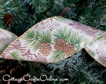 Christmas Wired Ribbon, 2 1/2 Christmas Dogs and Puppies TEN YARD ROLL ...