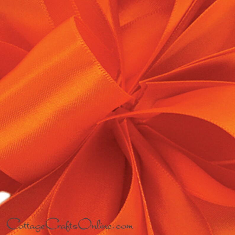 Satin Ribbon 5/8 x 100 Yard Roll Torrid Orange Double | Etsy