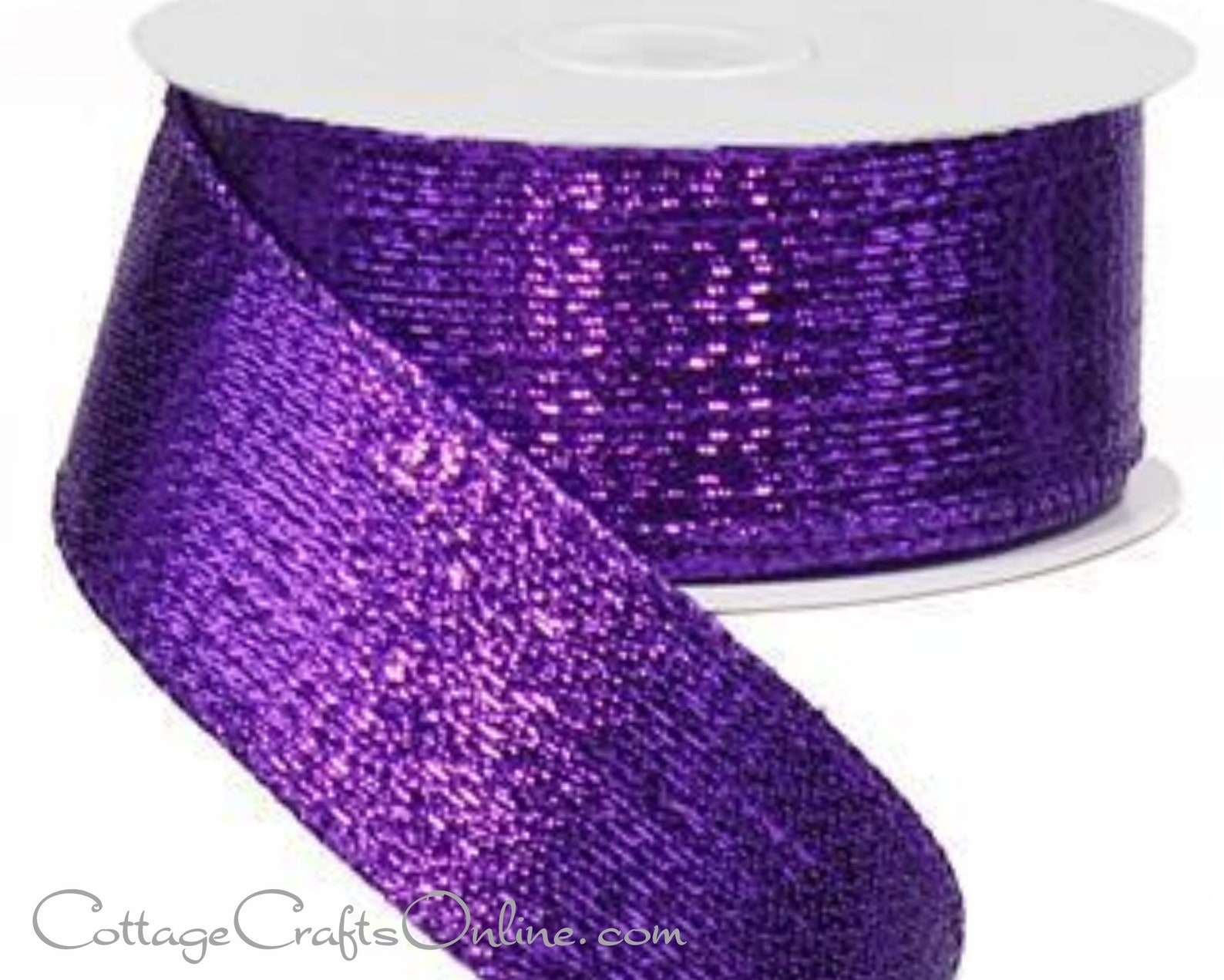 Halloween Wired Ribbon 1 1/2 Purple Metallic Stripe - Etsy