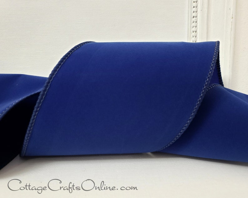 Wired Ribbon 4 Wide Navy Blue Velvet Suede Finish - Etsy