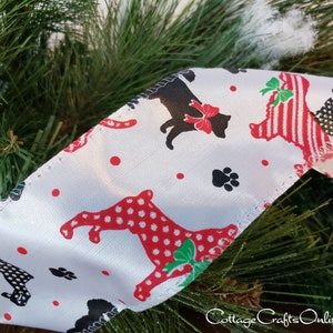 Christmas Wired Ribbon 2 1/2 Christmas Dogs and Puppies - Etsy