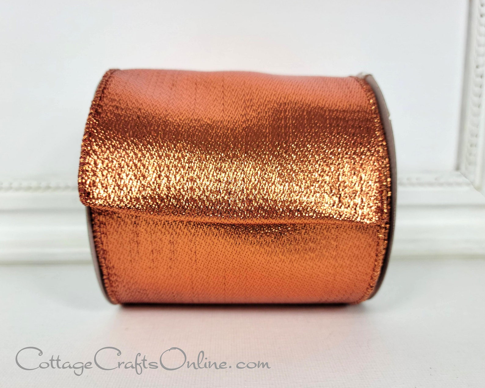 Wired Ribbon 4 Copper Orange Metallic Stripe TEN | Etsy