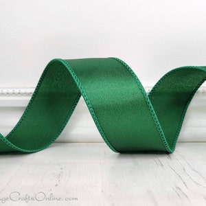 Wired Ribbon, 1.5" Wide, Emerald Green Satin - TEN YARD ROLL ~ Courtly ...