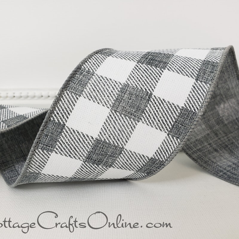 Gray Plaid Ribbon - Etsy