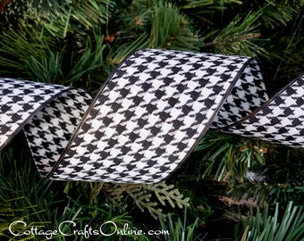Wired Ribbon, 4 Wide, Black and White Stripe TEN YARD ROLL Wide Stripe ...