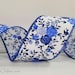 Blue Mini Roses Wired Ribbon, 2.5, Ten Yard Roll, Flowers, Floral Print ...