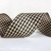 Wired Ribbon, 2.5 Wide, Black and Beige Tan Gingham Check TEN YARD ROLL ...