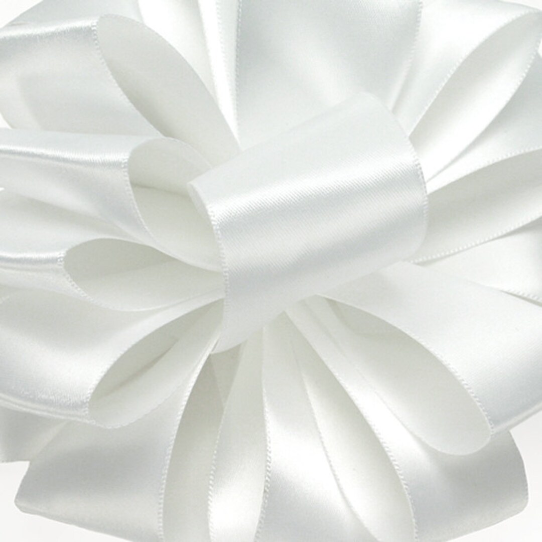 Satin Ribbon, 1.5" Wide, FIFTY YARD ROLL, White Double Sided Satin ...