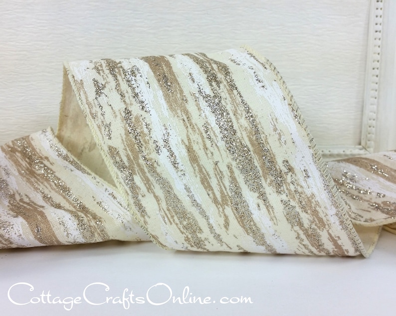 D. Stevens Christmas Wired Ribbon 4 Birch Bark Look - Etsy