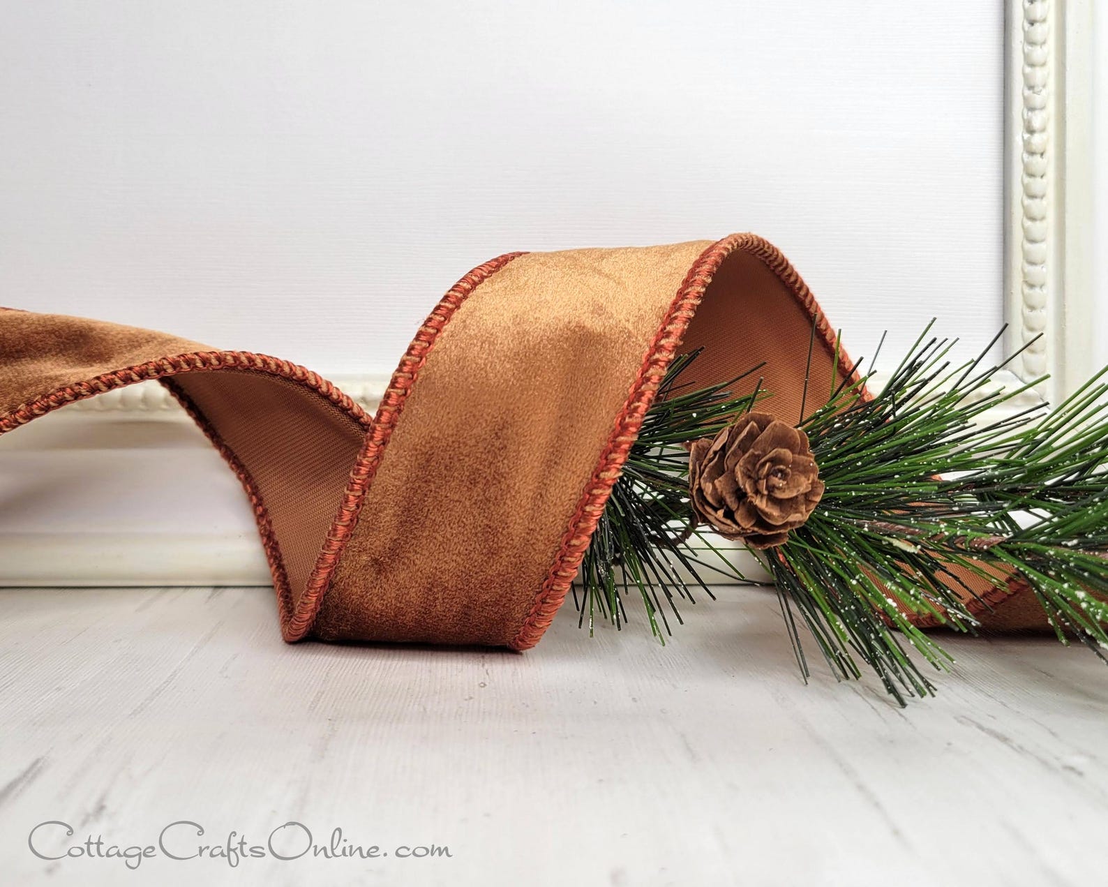 Wired Ribbon, 1.5" Rust Velvet - TEN YARD ROLL ~ Courtly-o 9 ~ - Etsy