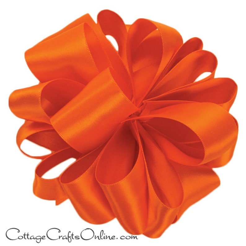 Satin Ribbon 5/8 x 100 Yard Roll Torrid Orange Double | Etsy