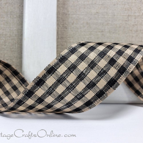 Black and White Mini Gingham Check Wired Ribbon 1.5 - Etsy