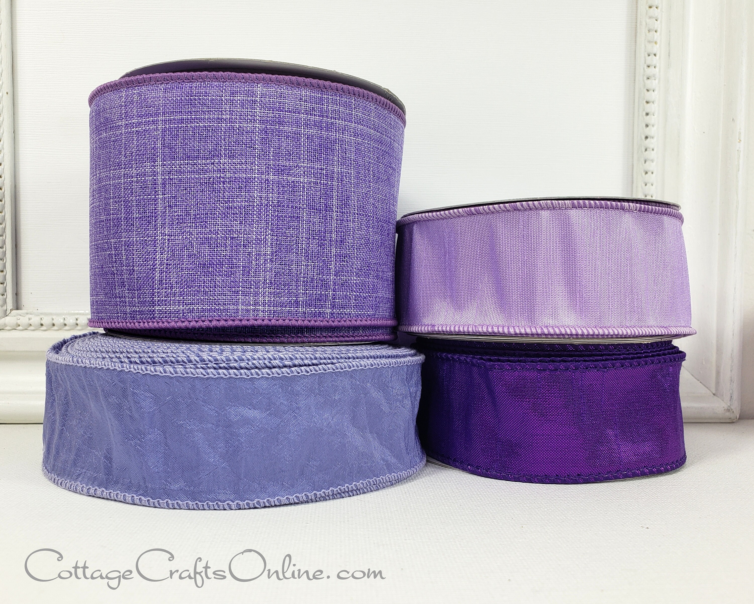 Wired Ribbon 3 wide Purple Grape Linen Look TEN YARD | Etsy