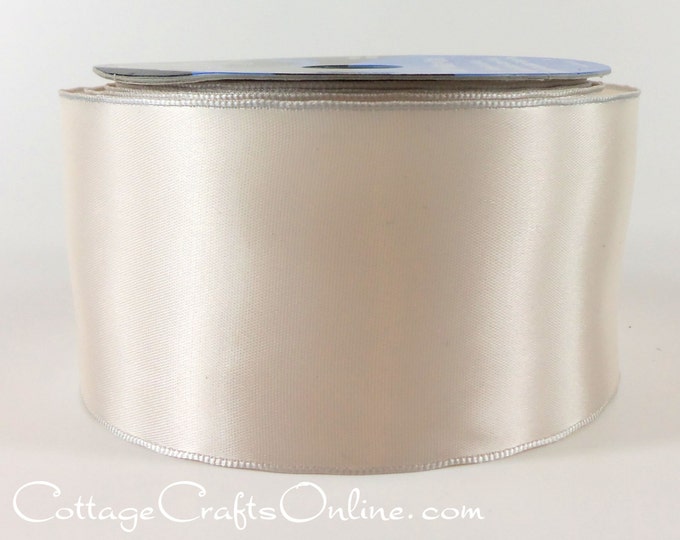 Wired Edged Satin Ribbon 2 1/4 Ivory Satin THREE YARDS - Etsy