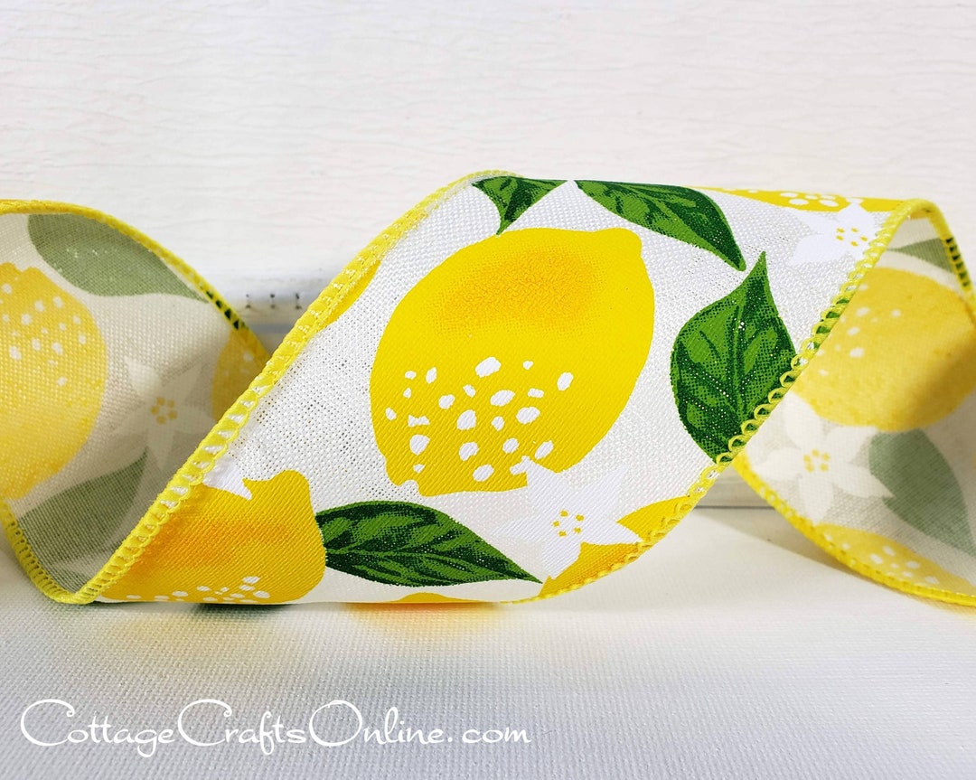 Wired Ribbon TEN YARD Roll 2 1/2 Wide Yellow Lemon - Etsy