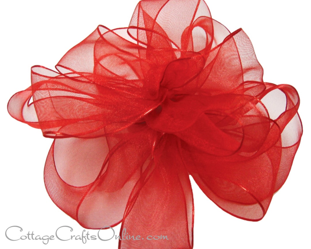 Wired Ribbon, 2 1/2", Red Sheer, TEN YARD ROLL, Offray ~ Encore ~ Craft ...
