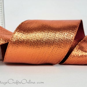 Wired Ribbon 4 Copper Orange Metallic Stripe TEN | Etsy