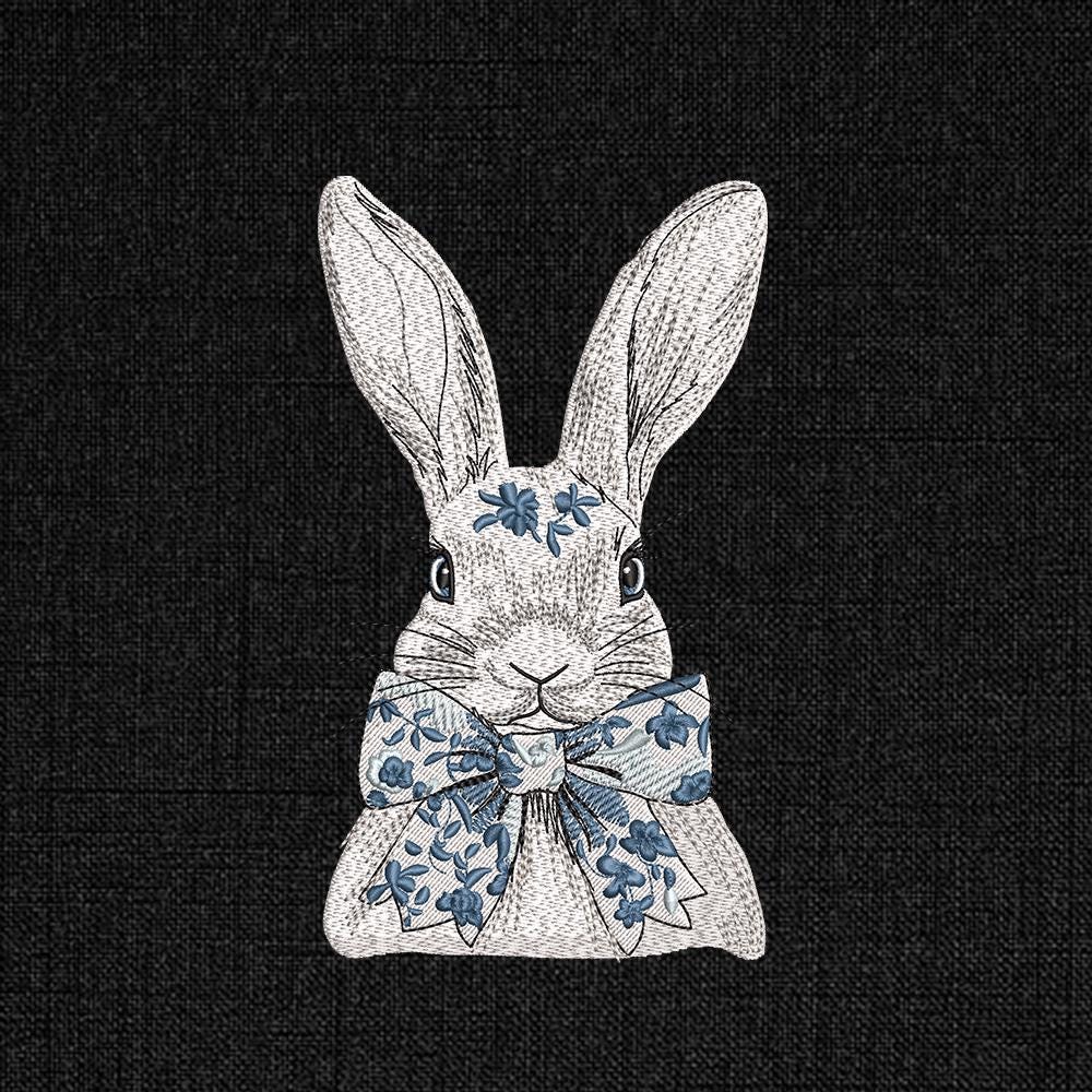 Bunny Embroidery Design, Floral Vintage Rabbit, Baby Nursery Machine ...