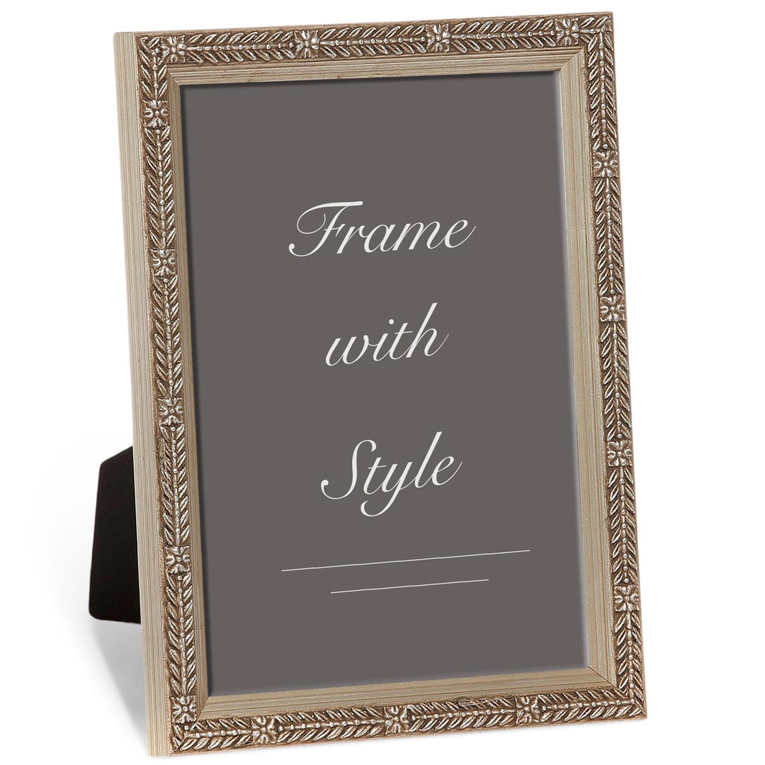 Silver Leaf Picture Frame, Tabletop Photo Frame, Handcrafted Moulding ...