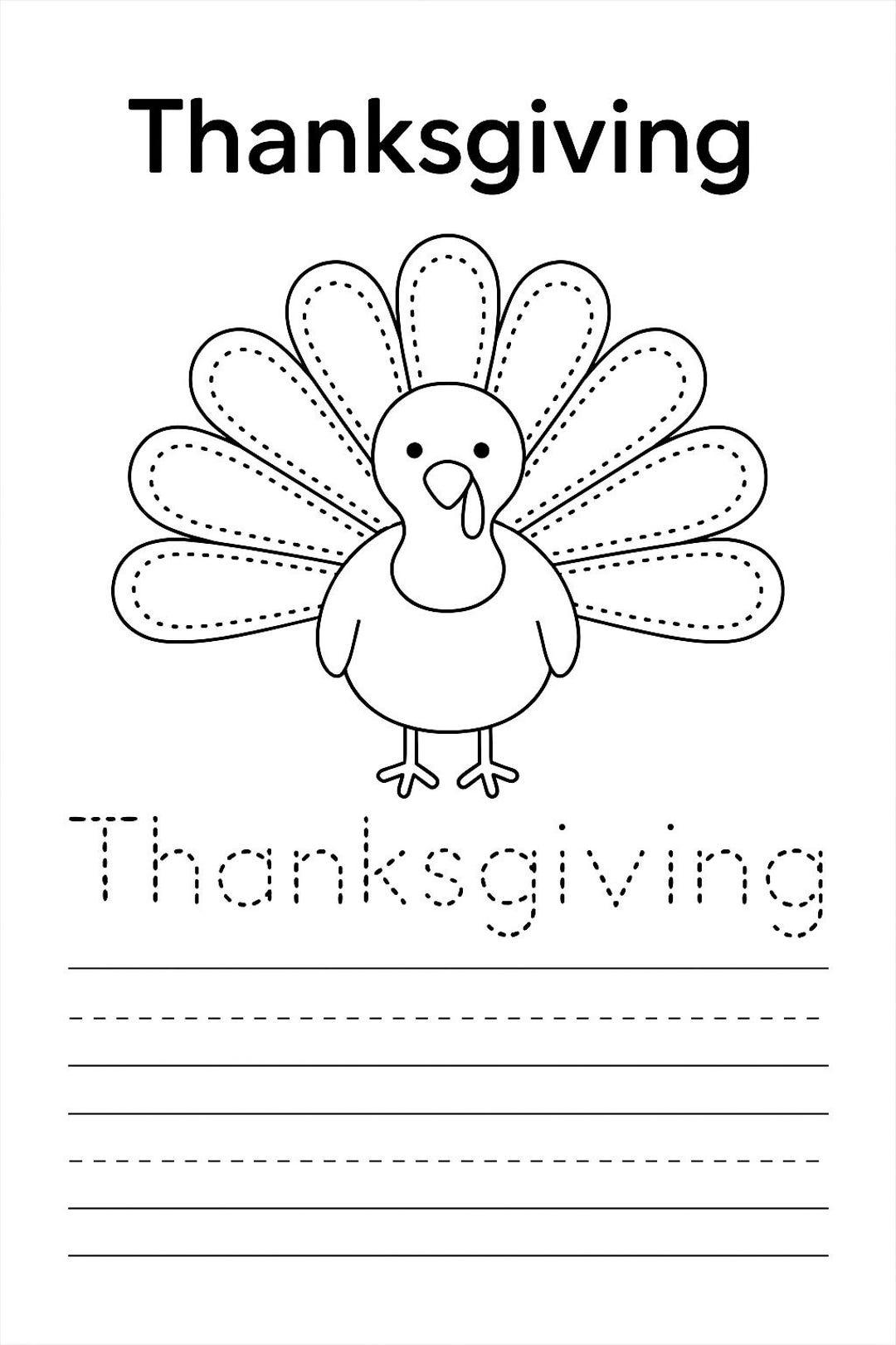 Thanksgiving Trace, Write & Dot - Etsy