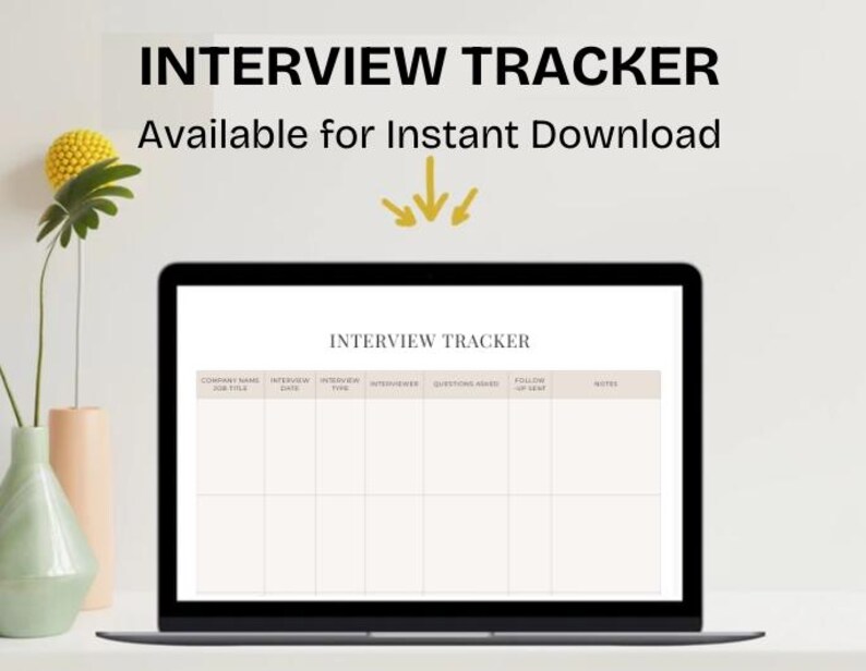 Interview Tracker Printable | Job Interview Planner PDF | Career ...