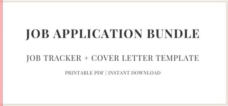 Job Application Tracker & Cover Letter Template Bundle (PDF Download ...