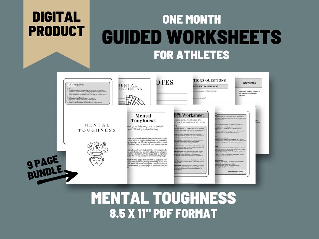 Worksheets for Athletes | 1-month Habit Tracker | Mental Toughness ...