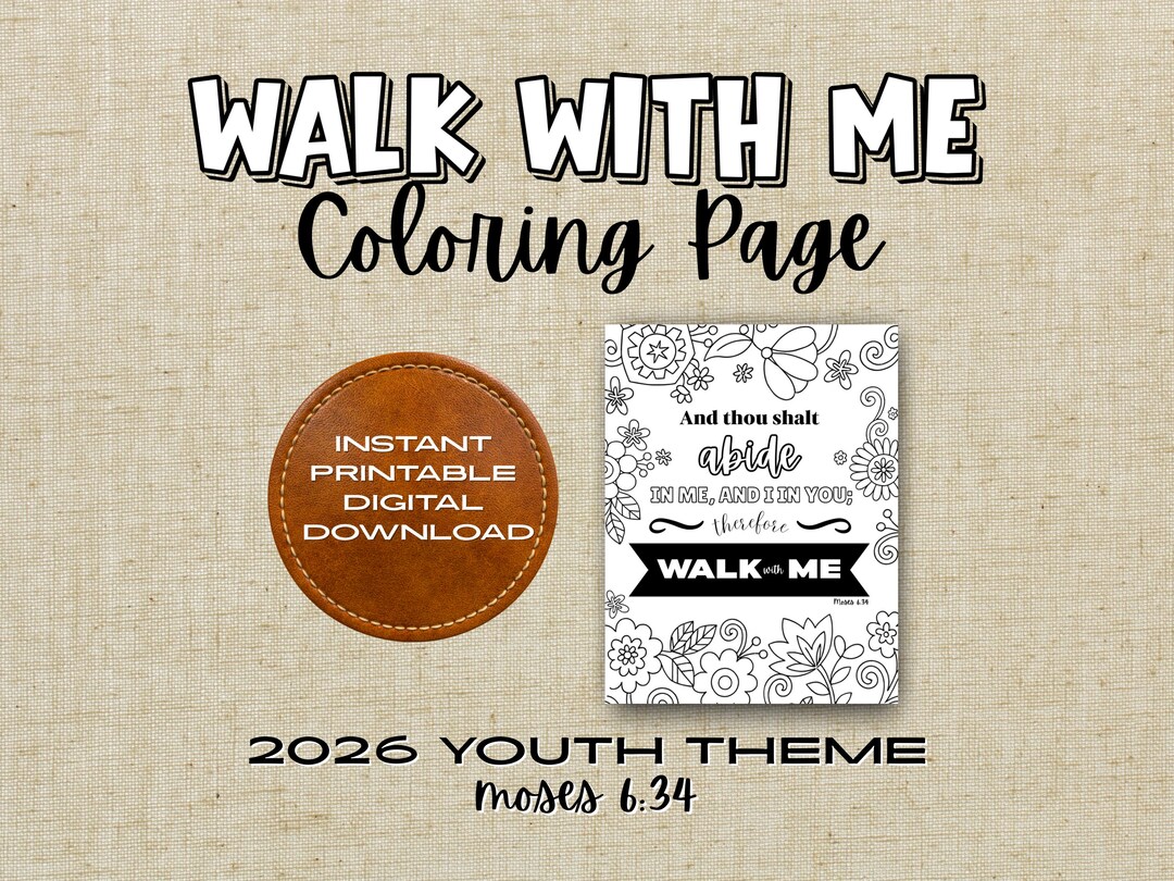Printable “walk With Me” Coloring Page | 2026 Youth Theme | LDS ...