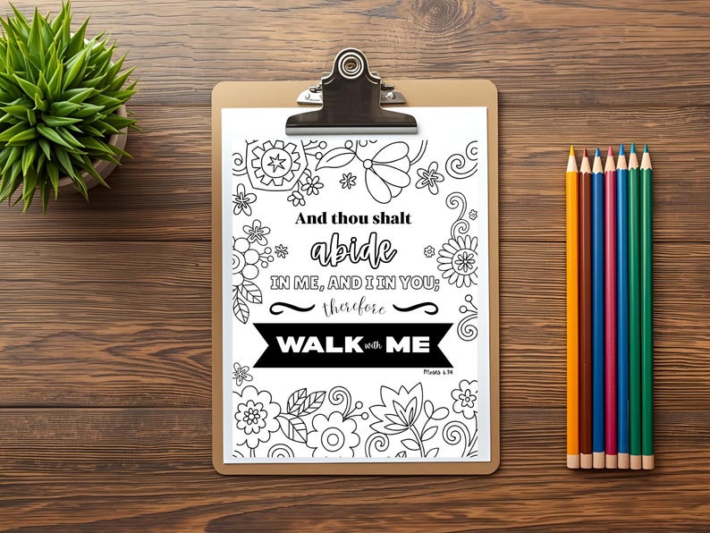 Walk With Me Coloring Page | LDS Scripture Art (digital Download ...