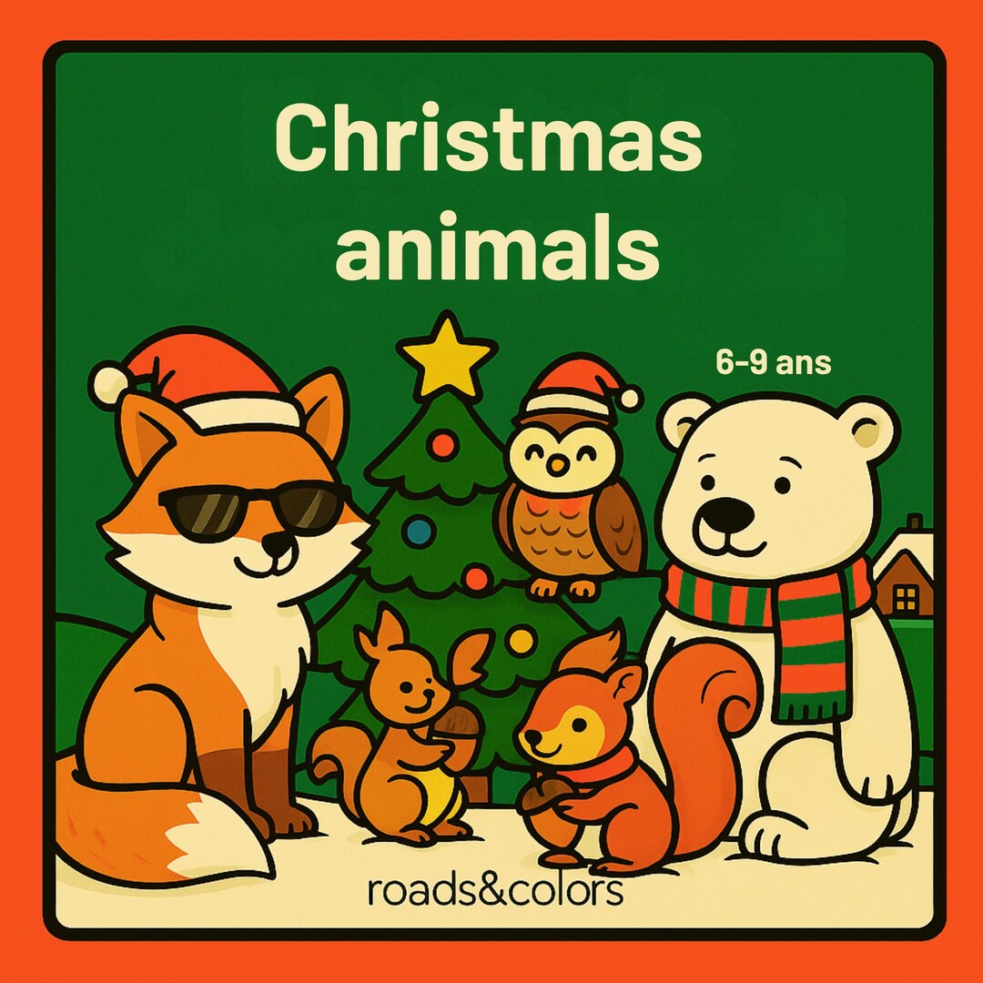 Christmas Animals Coloring Book for Kids Ages 6-9 | 20 Winter Animal ...