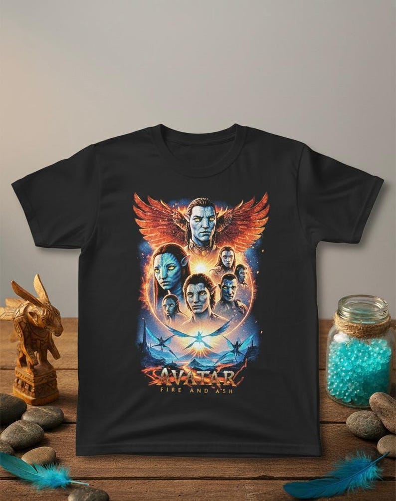 Avatar Fire and Ash Shirt, Sci-fi Movie Graphic Tee, Vibrant Fantasy ...
